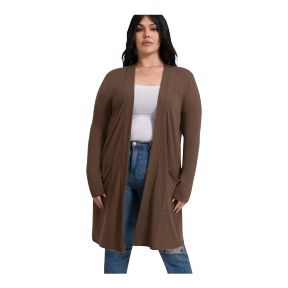 Zenana Outfitters | Sweaters | New Zenana Plus Size Brown Long Sleeve ...